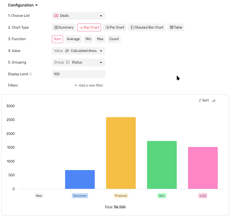 Workiom Help Center | Bar Chart